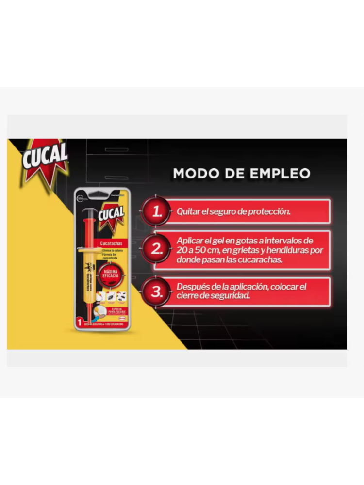 Pack 3 Cucal Jeringa Insecticida contra Cucarachas